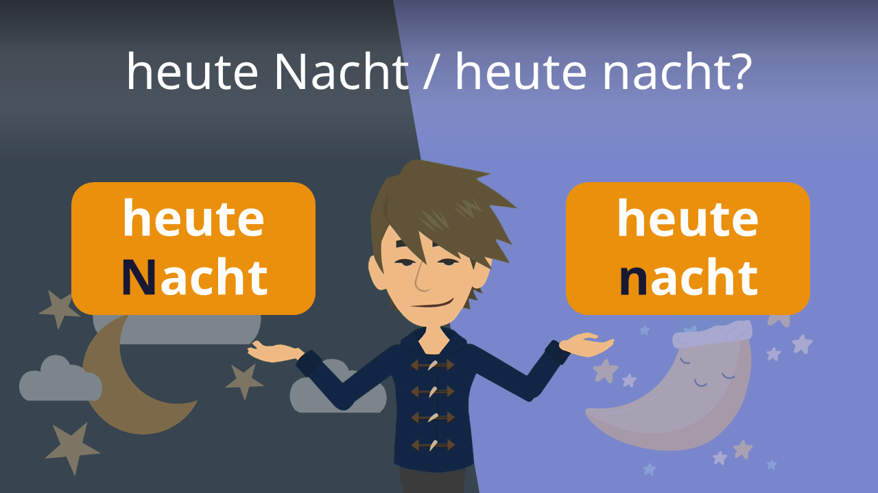 heute Nacht / heute nacht? • so schreibst du es richtig! · [mit Video]
