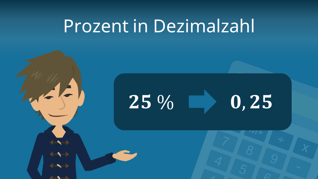 Prozent in Dezimalzahl • Erklärungen mit Beispiel · [mit Video]