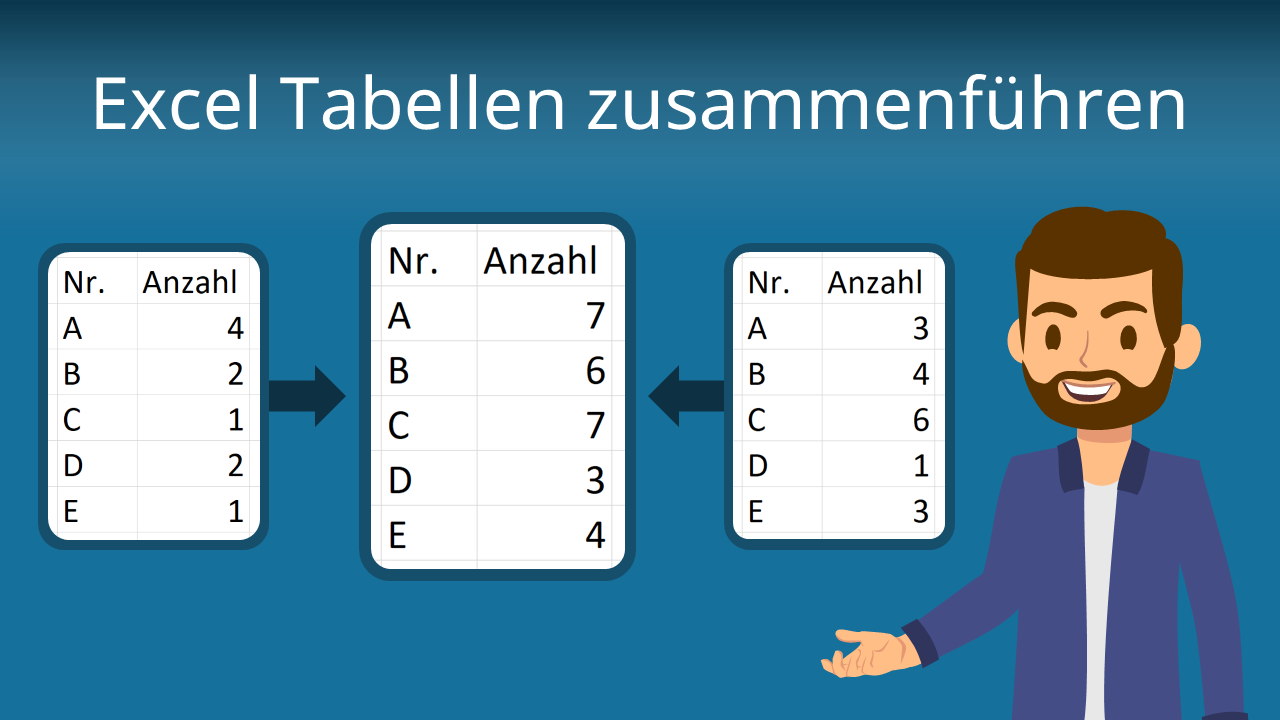 Excel Tabellen zusammenführen • Anleitung mit Bildern · [mit Video]