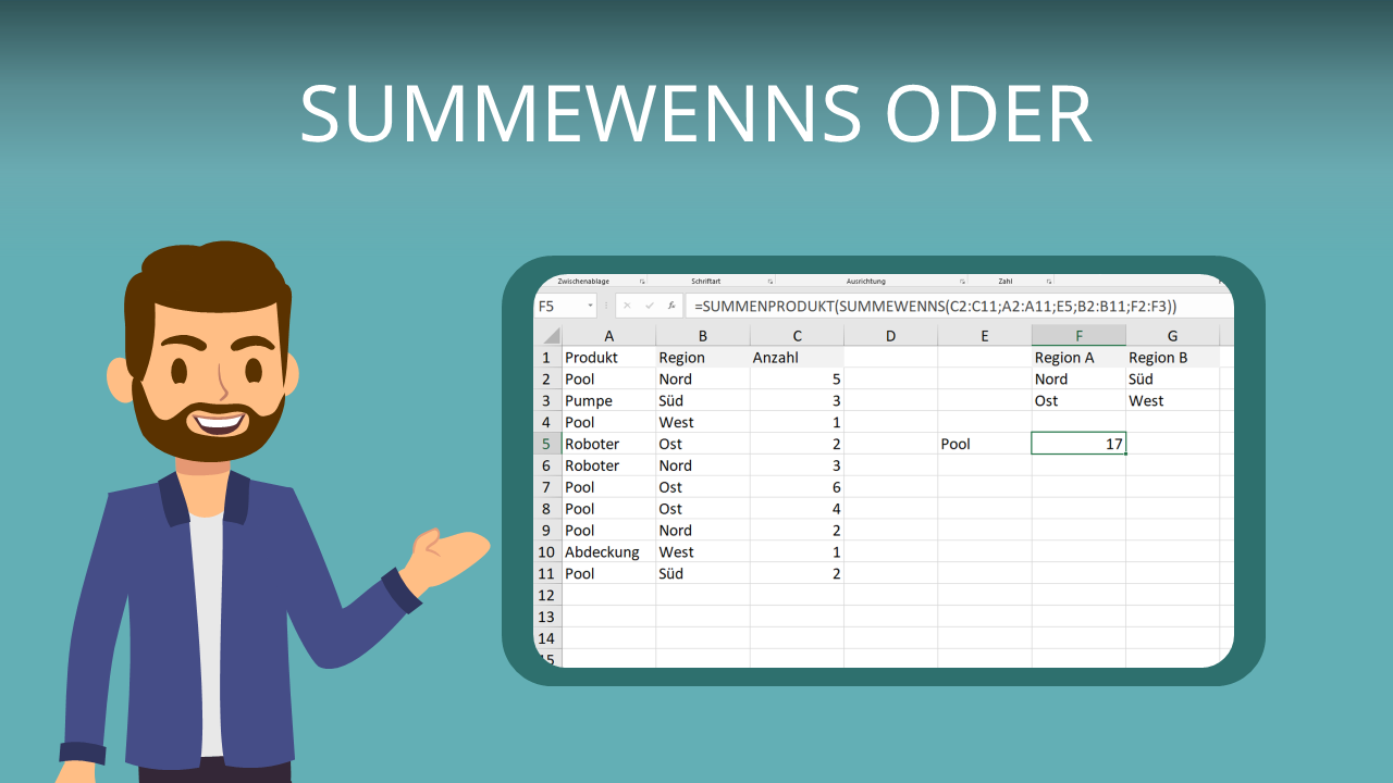 SUMMEWENNS ODER • Funktionen in Excel verbinden · [mit Video]