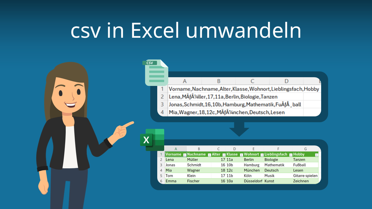 csv in Excel umwandeln • Schritt für Schritt · [mit Video]