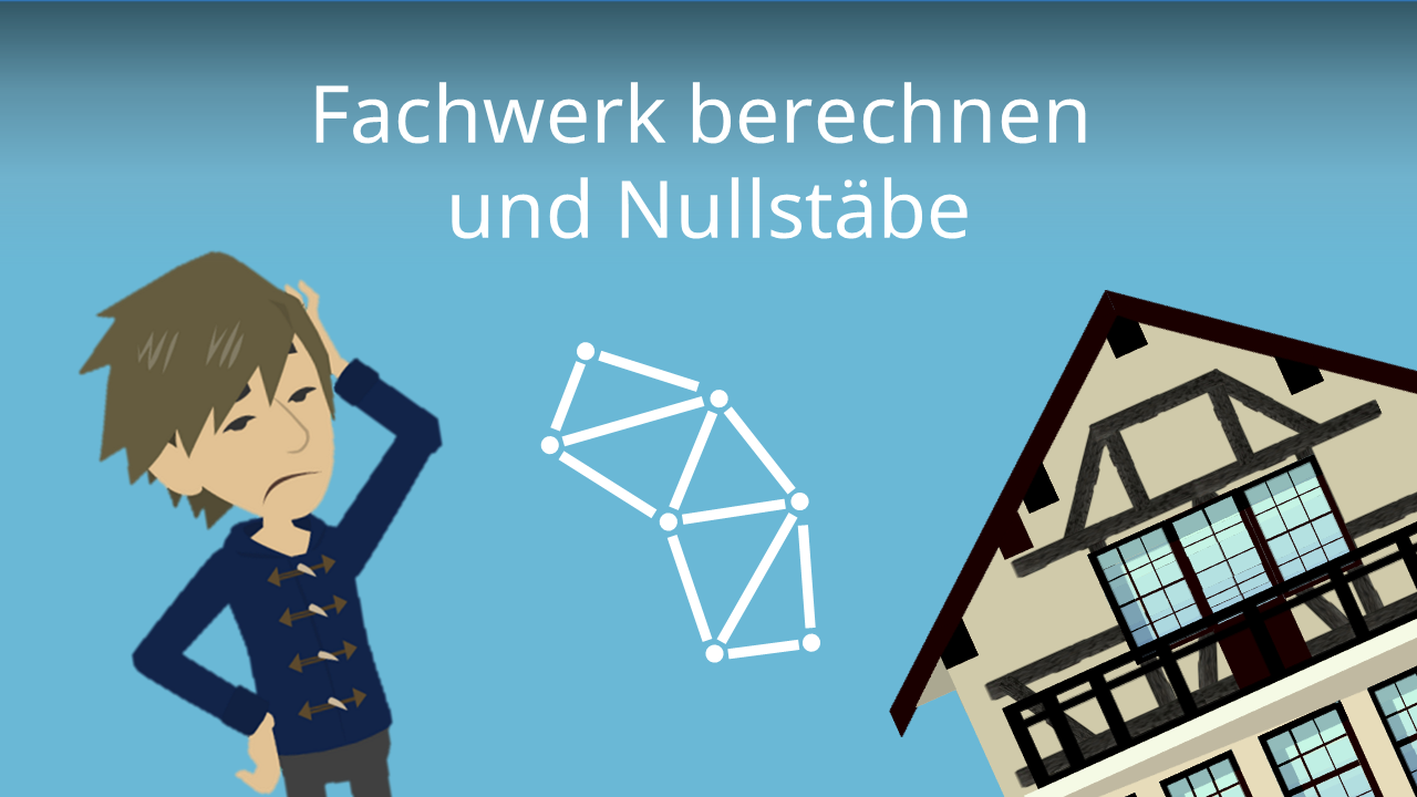 Fachwerk berechnen und Nullstäbe • Stabkräfte · [mit Video]