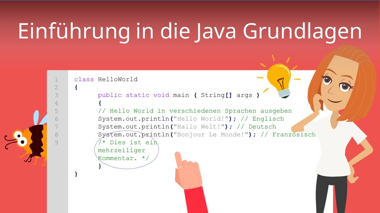 Java Grundlagen • einfach erklärt mit Beispiel · [mit Video]