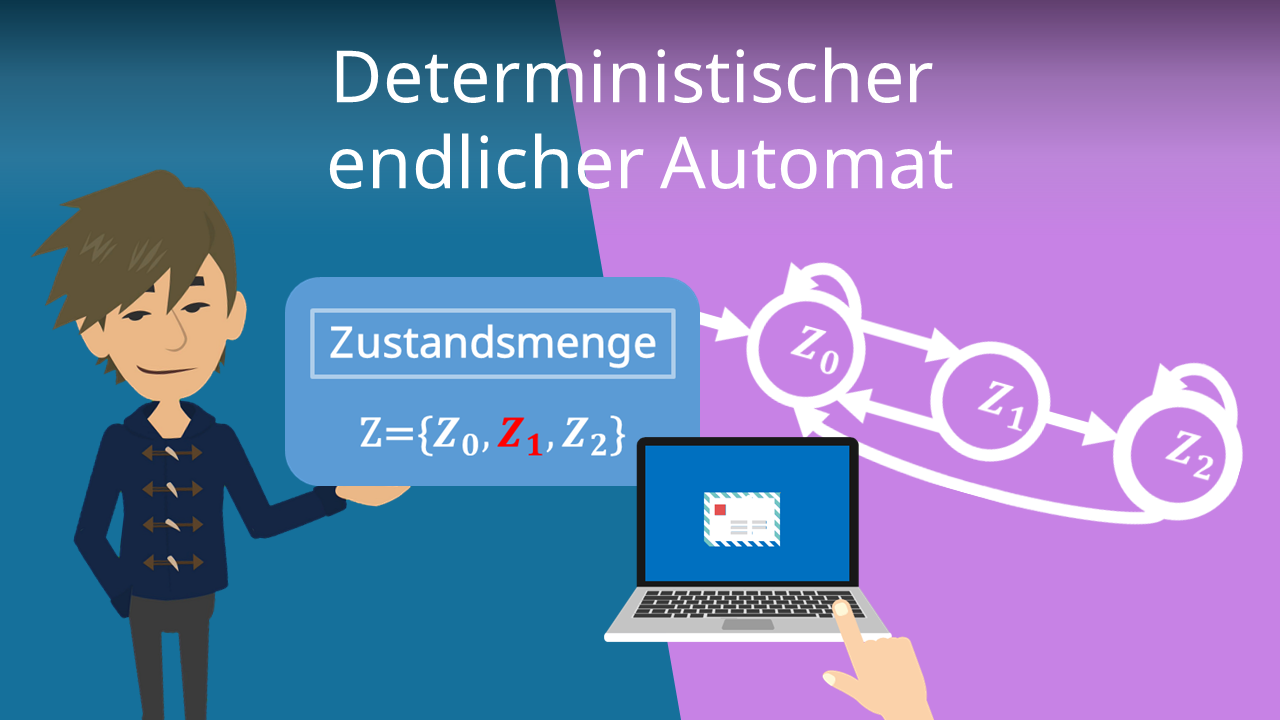 Deterministischer endlicher Automat: Prinzip&Beispiel · [mit Video]