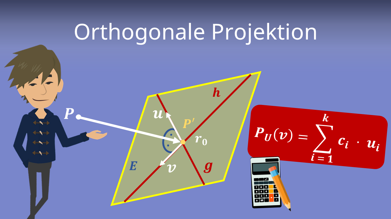 Orthogonale Projektion · Herleitung & Beispiel · [mit Video]