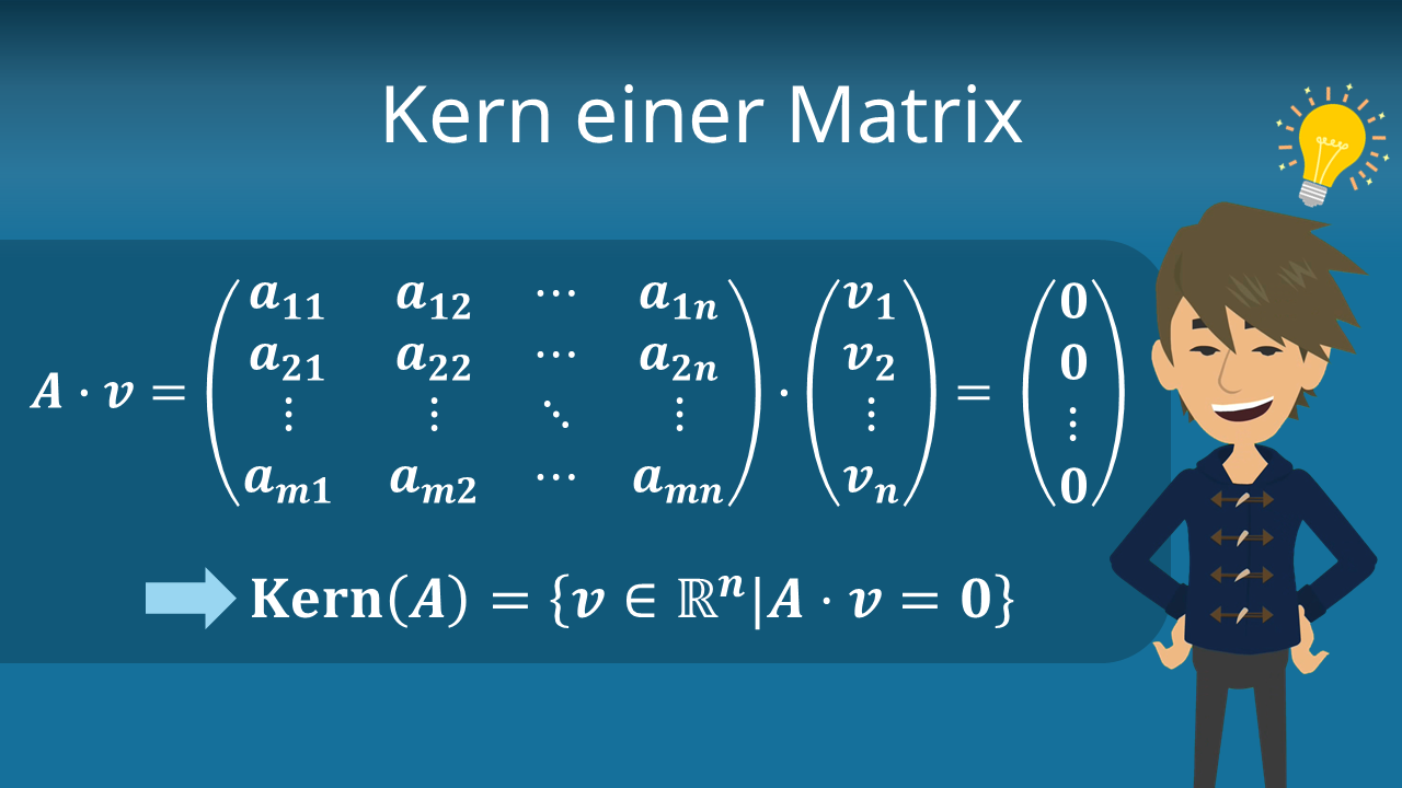 Kern einer Matrix • einfach erklärt + Beispiele · [mit Video]