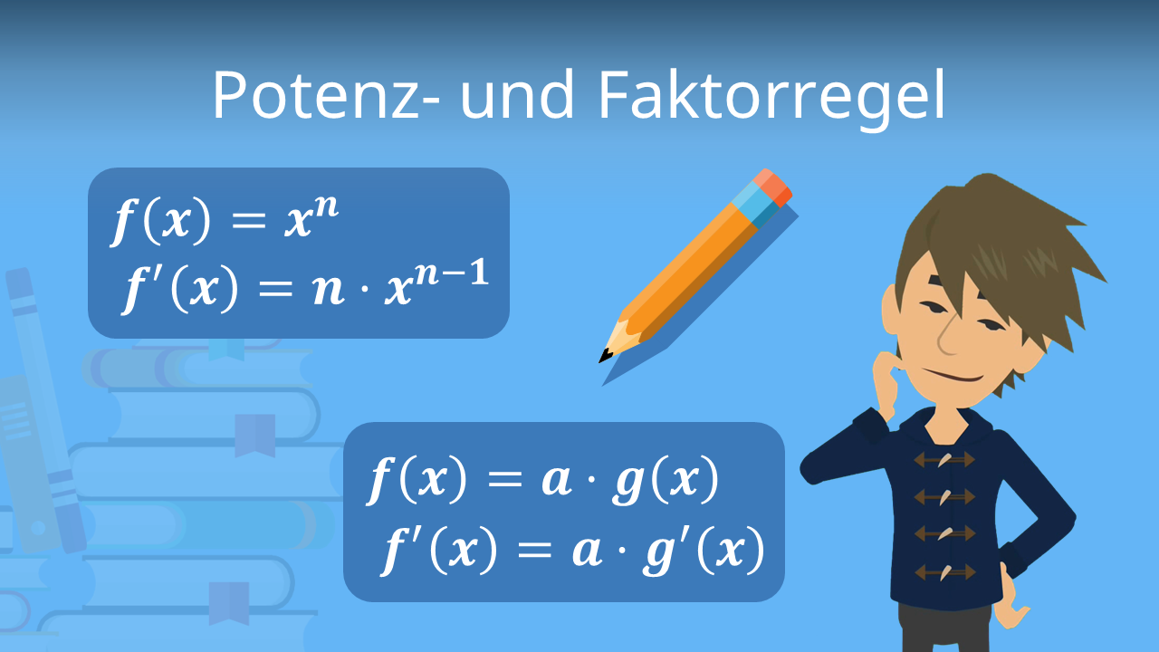 Potenzregel und Faktorregel • Erklärung + Beispiele · [mit Video]
