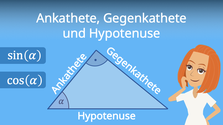 Ankathete, Gegenkathete, Hypotenuse • einfach erklärt · [mit Video]