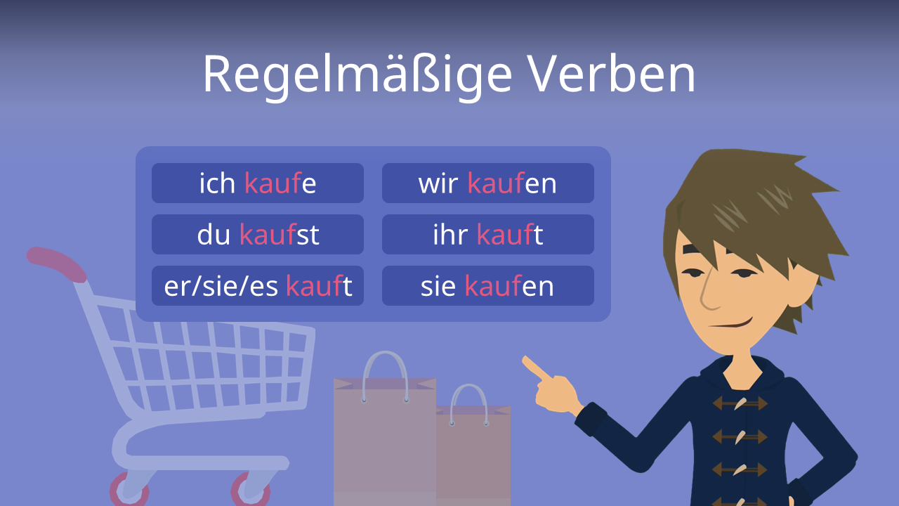 Regelmäßige Verben • Erklärung, Bildung und Übungen · [mit Video]