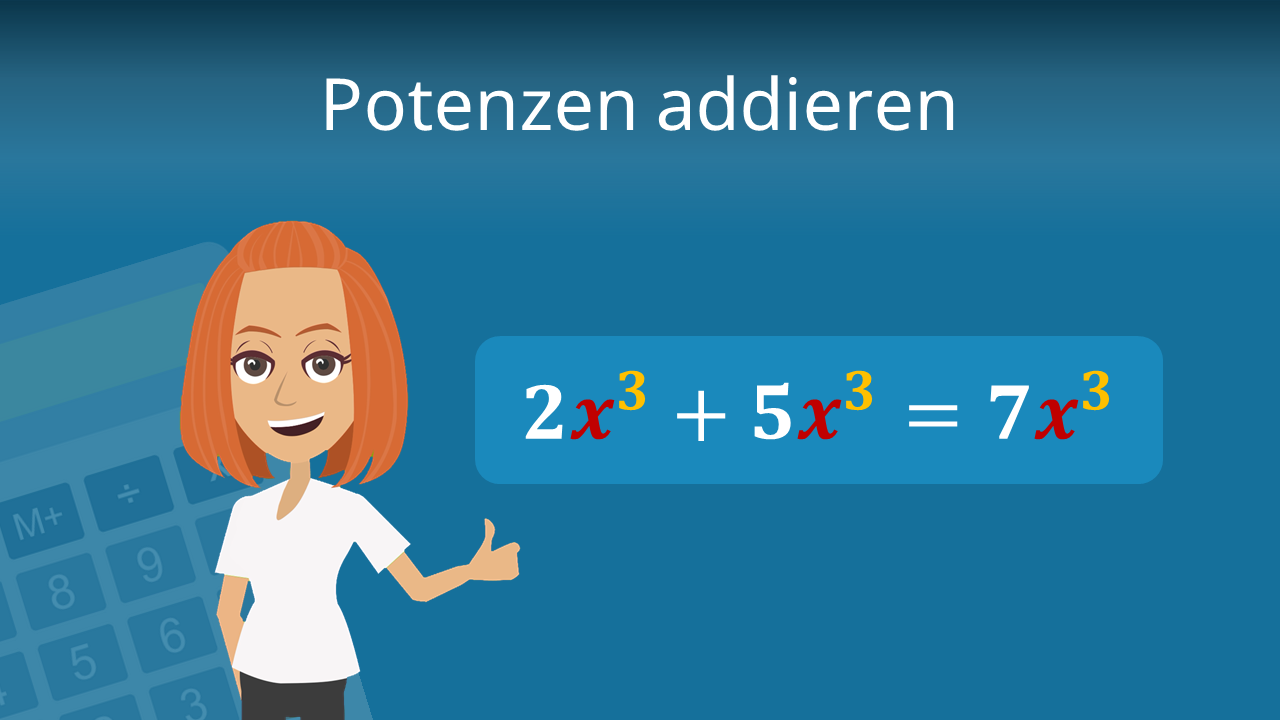 Potenzen addieren • Potenzen zusammenfassen · [mit Video]