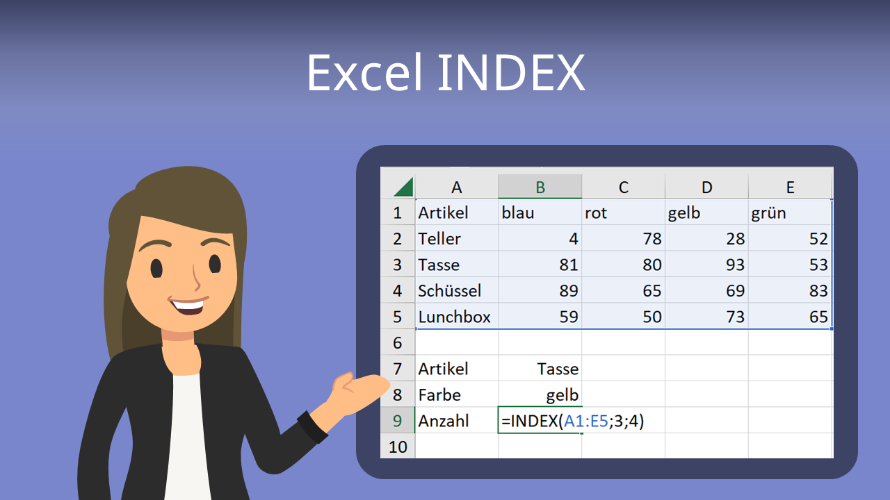 Excel INDEX • Funktion in Excel einfach erklärt · [mit Video]