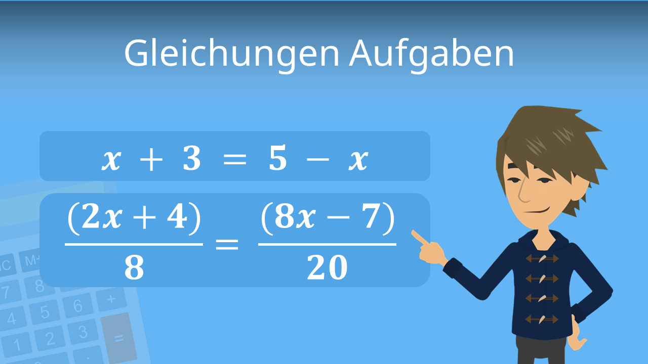 Gleichungen Aufgaben • Übungen mit Lösungen · [mit Video]