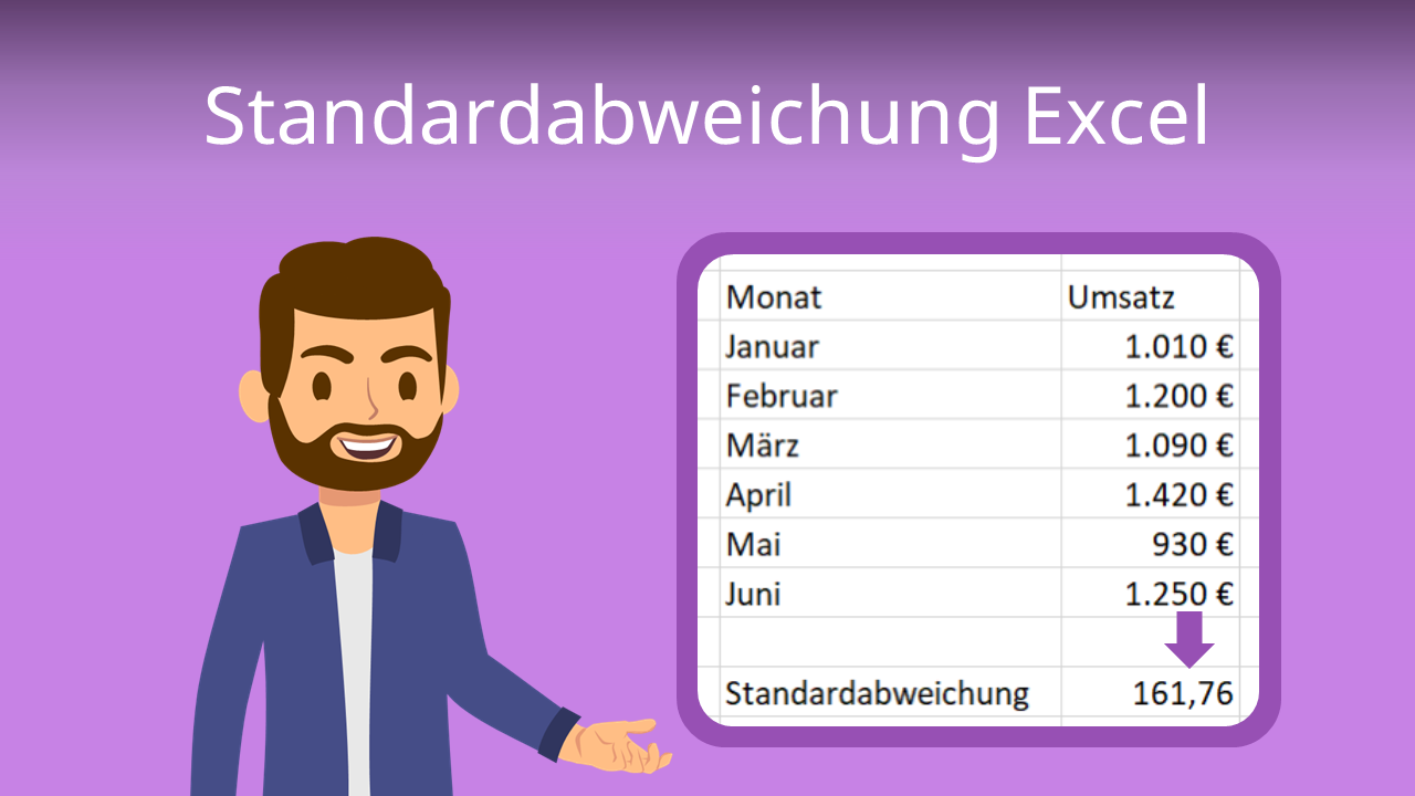Standardabweichung Excel • schrittweise berechnen · [mit Video]