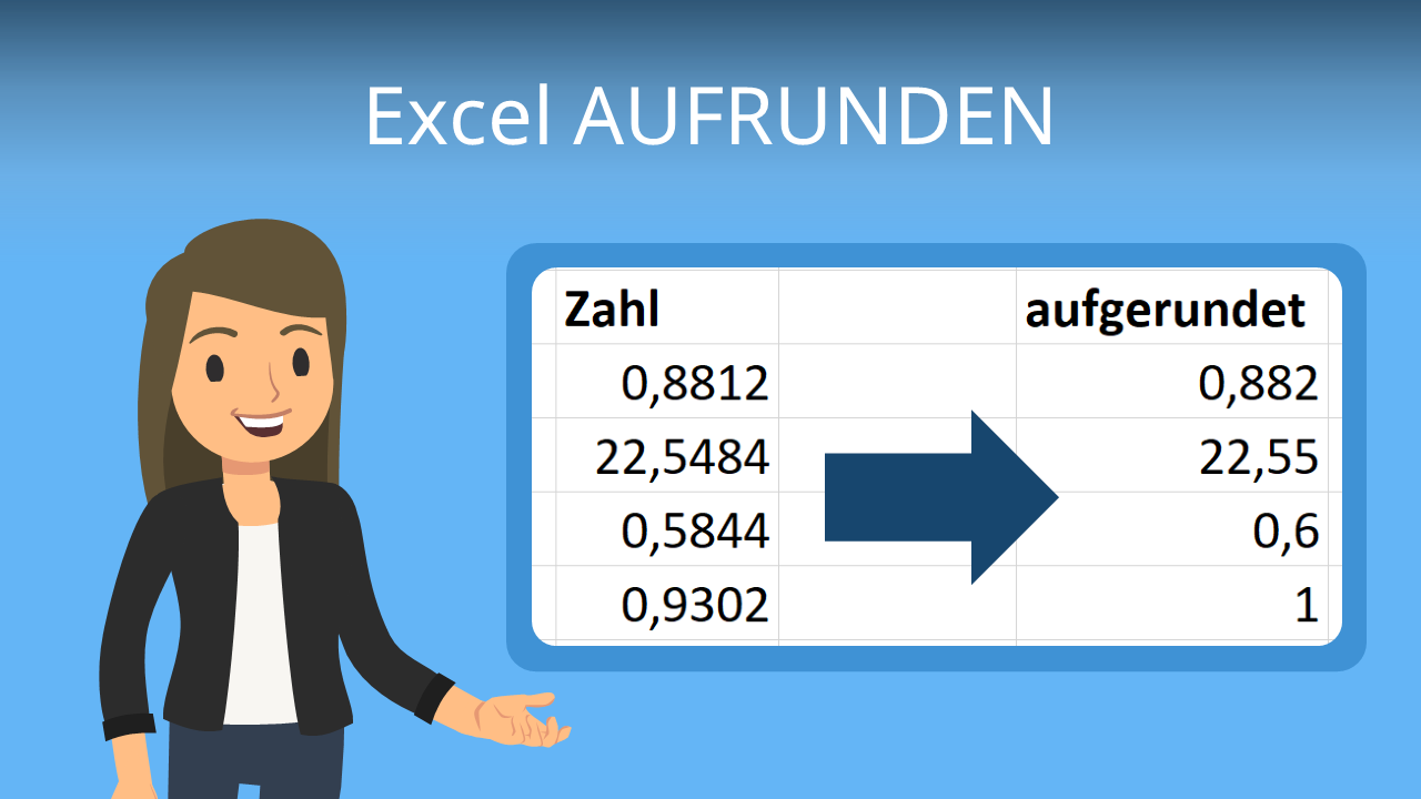 Excel AUFRUNDEN • einfache Anleitung · [mit Video]