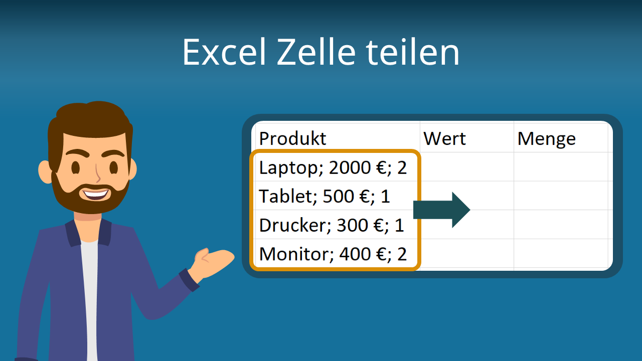 Excel Zelle teilen • einfache Anleitung · [mit Video]